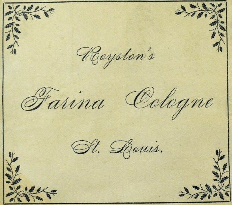 1880's-90's Royston's Farina Cologne, St. Louis, MO Victorian Bottle ...