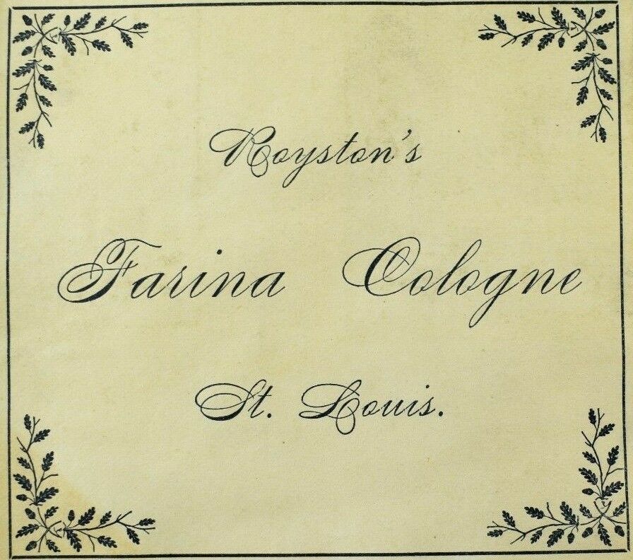 1880's-90's Royston's Farina Cologne, St. Louis, MO Victorian Bottle ...