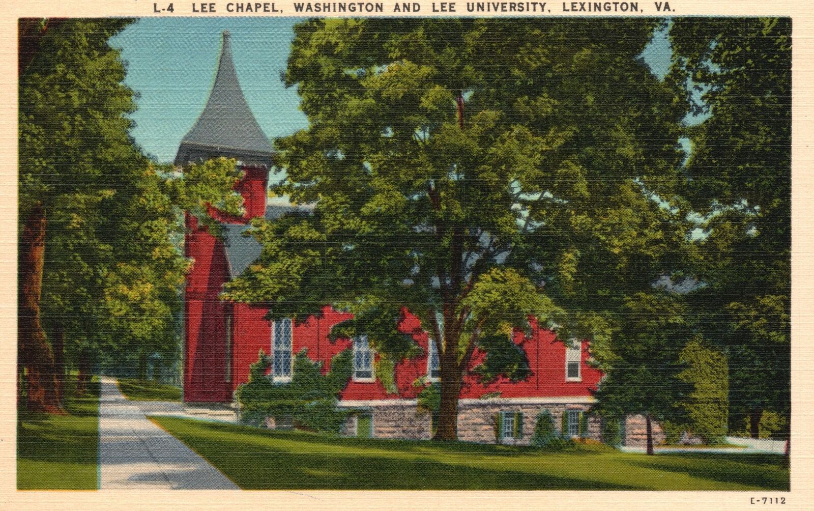 Vintage Postcard 1930's Lee Chapel Washington & Lee University ...