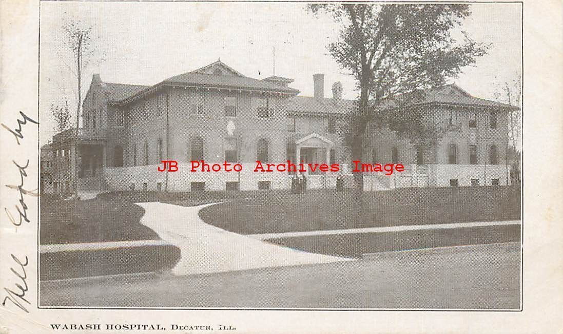 IL, Decatur, Illinois, Wabash Hospital, Exterior View, 1905 PM | United ...