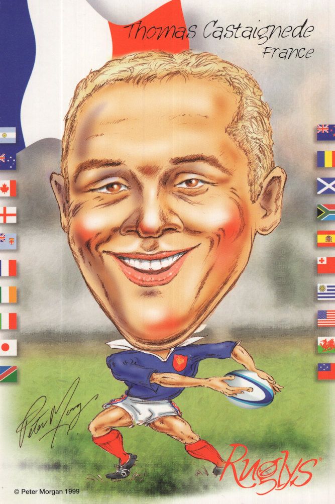 Thomas Castaignede France 1999 Rugby Team Rare Artist Signed Postcard ...
