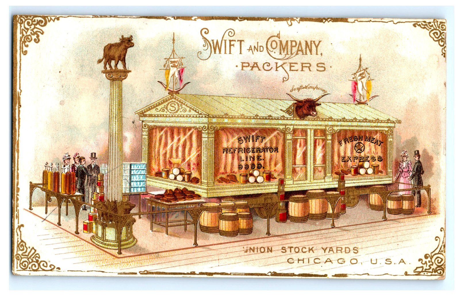 1893 Swift Refrigerator Line Fresh Meat Express World's Fair Trade Card ...