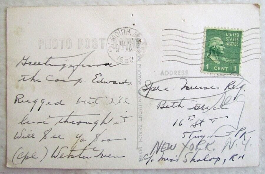 Vintage 1950 Postcard Main Entrance Camp Edwards MA | United States ...