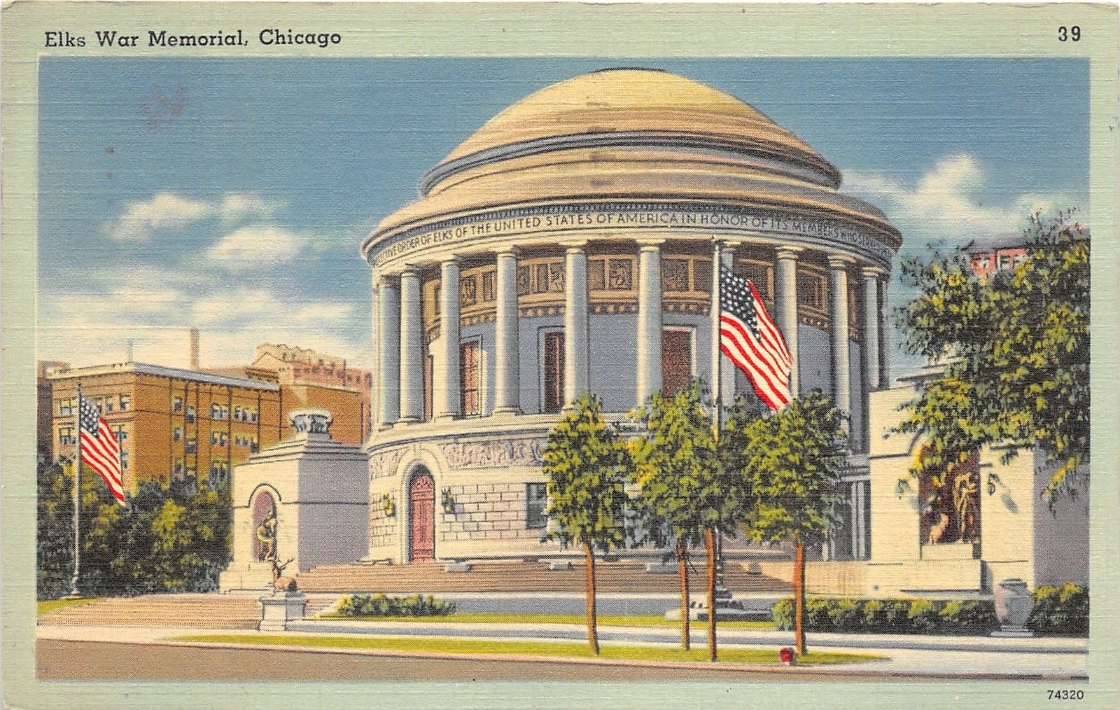Chicago Illinois~Elks War Memorial~BPOE Offices~1943 Postcard | United ...
