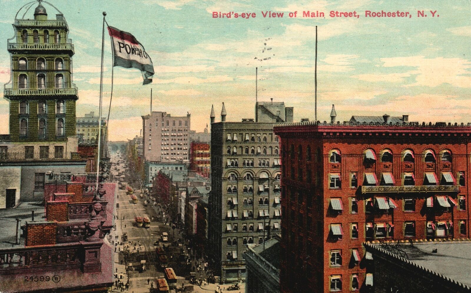 Vintage Postcard 1911 Bird's Eye View Main Street Structure Rochester ...