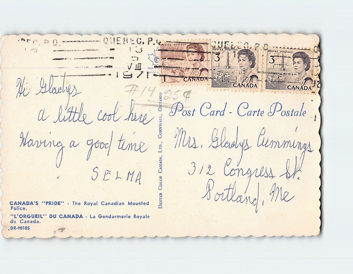 Postcard Canadas Pride, The Royal Canadian Mounted Police, Canada ...