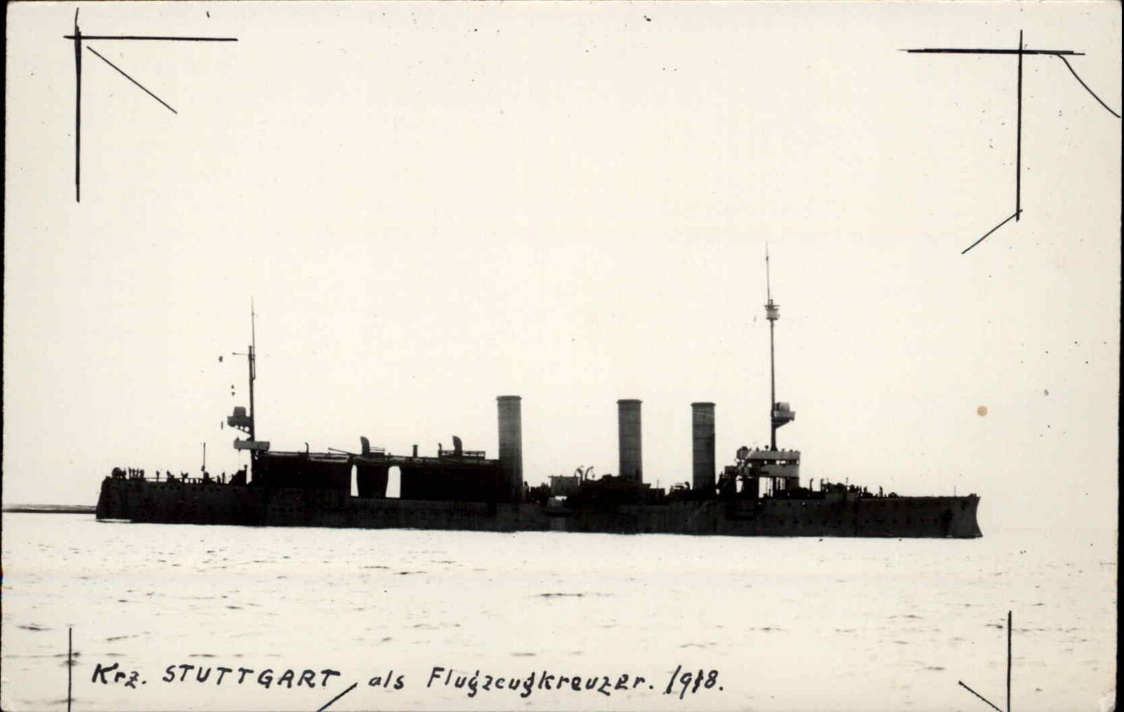 WWI German Aircraft Cruiser Ship Stuttgart Vintage Real Photo Postcard ...