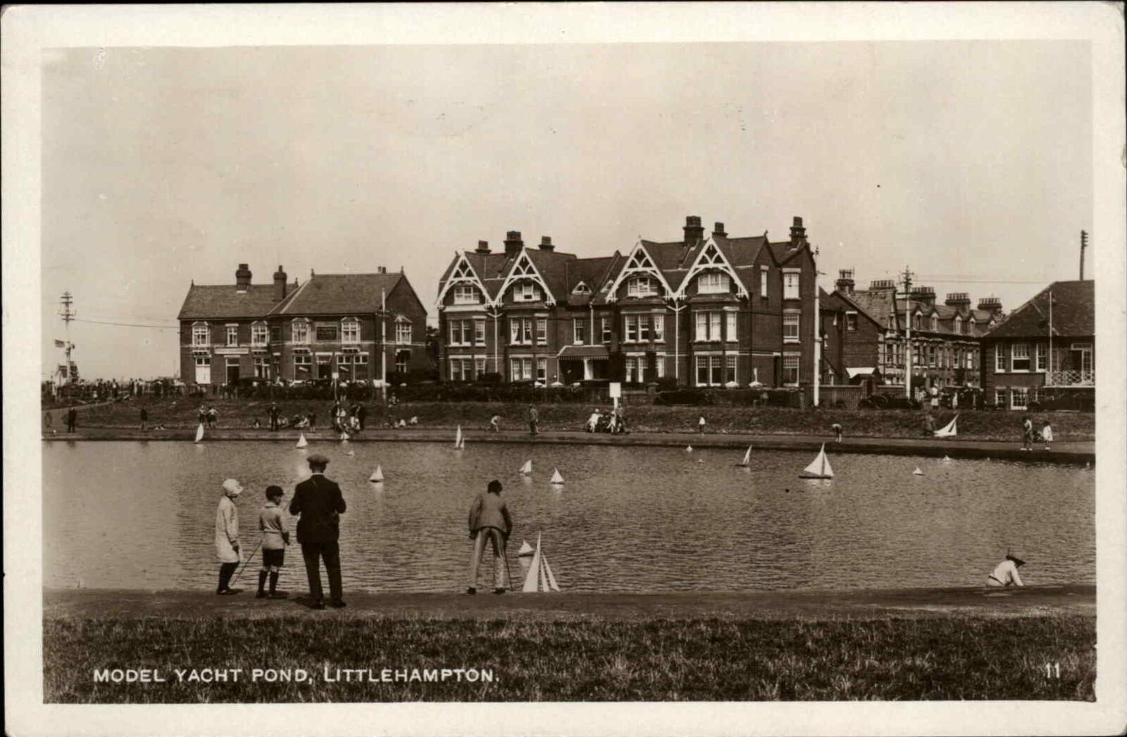 Antique RPPC Littlehampton West Sussex Model Yacht Pond TOY BOATS ...