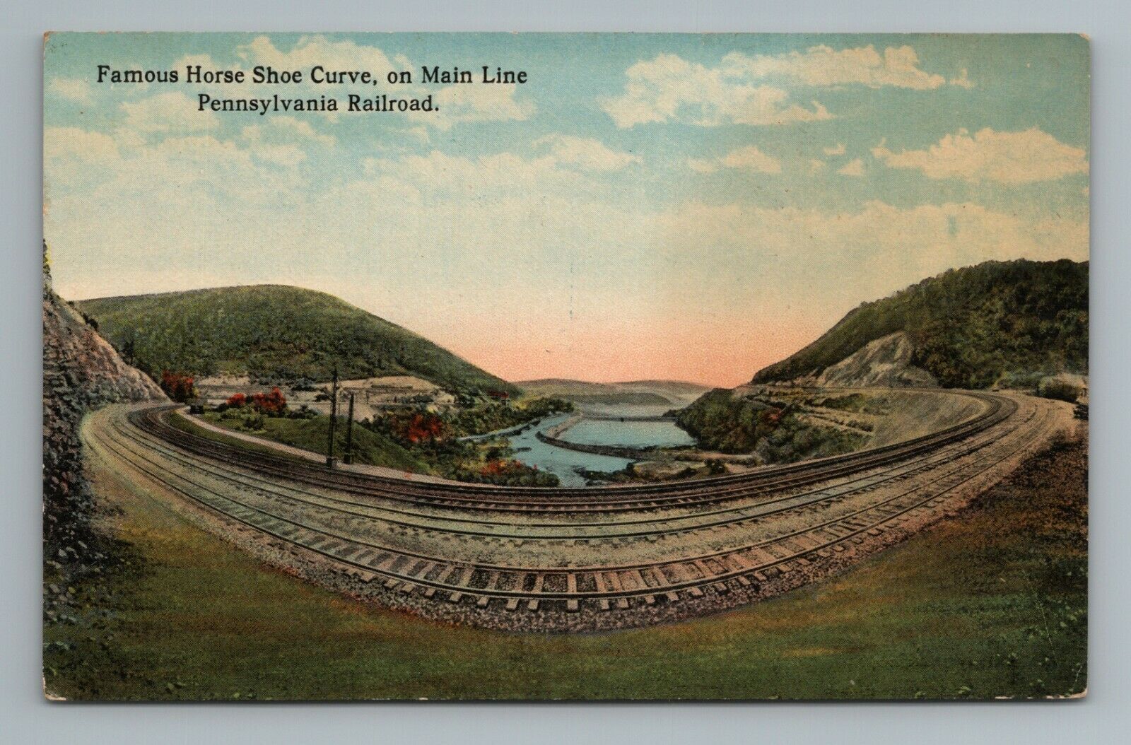 Horse Shoe Curve Main Line Pennsylvania Railroad Vintage Postcard ...