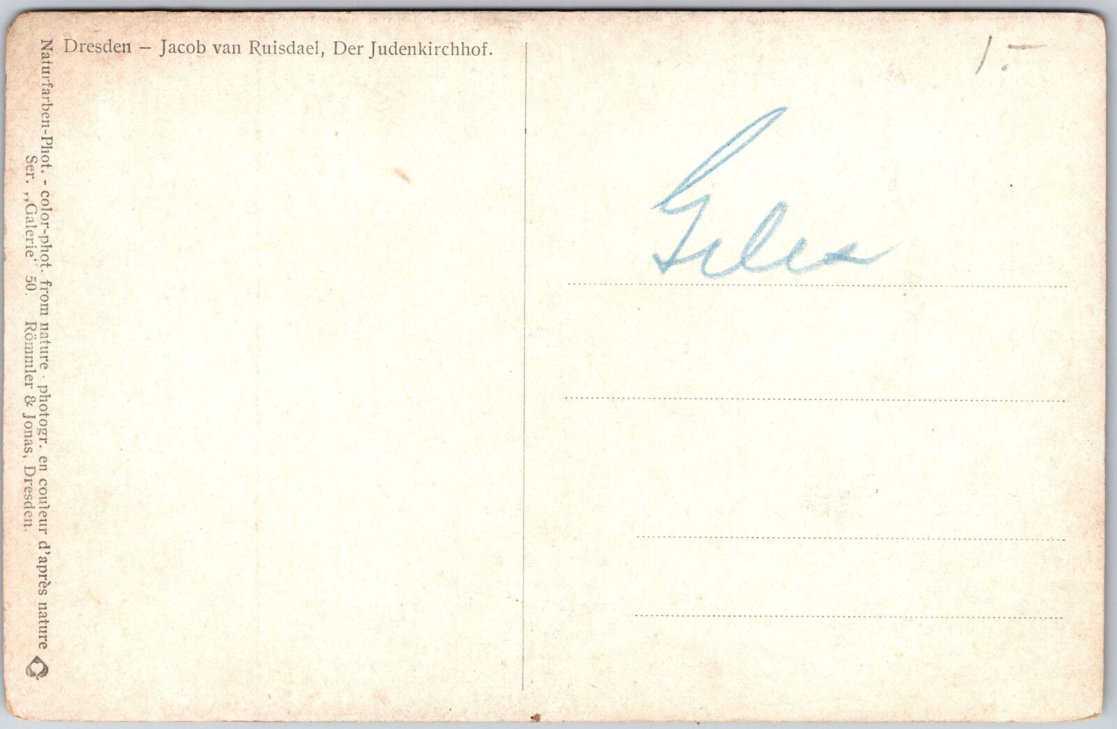 Dresden - Jacob Van Ruisdael Der Juden Kirchhof Germany Postcard ...