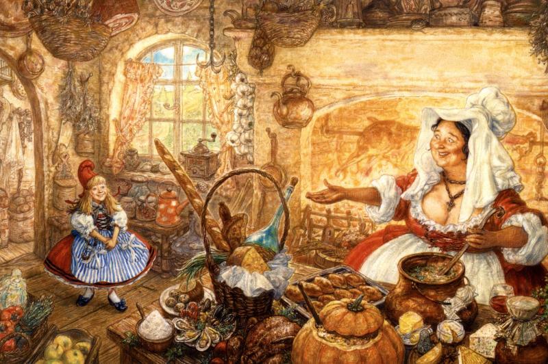 Little Red Riding Hood in the kitchen Fantasy Tale Russian Modern ...