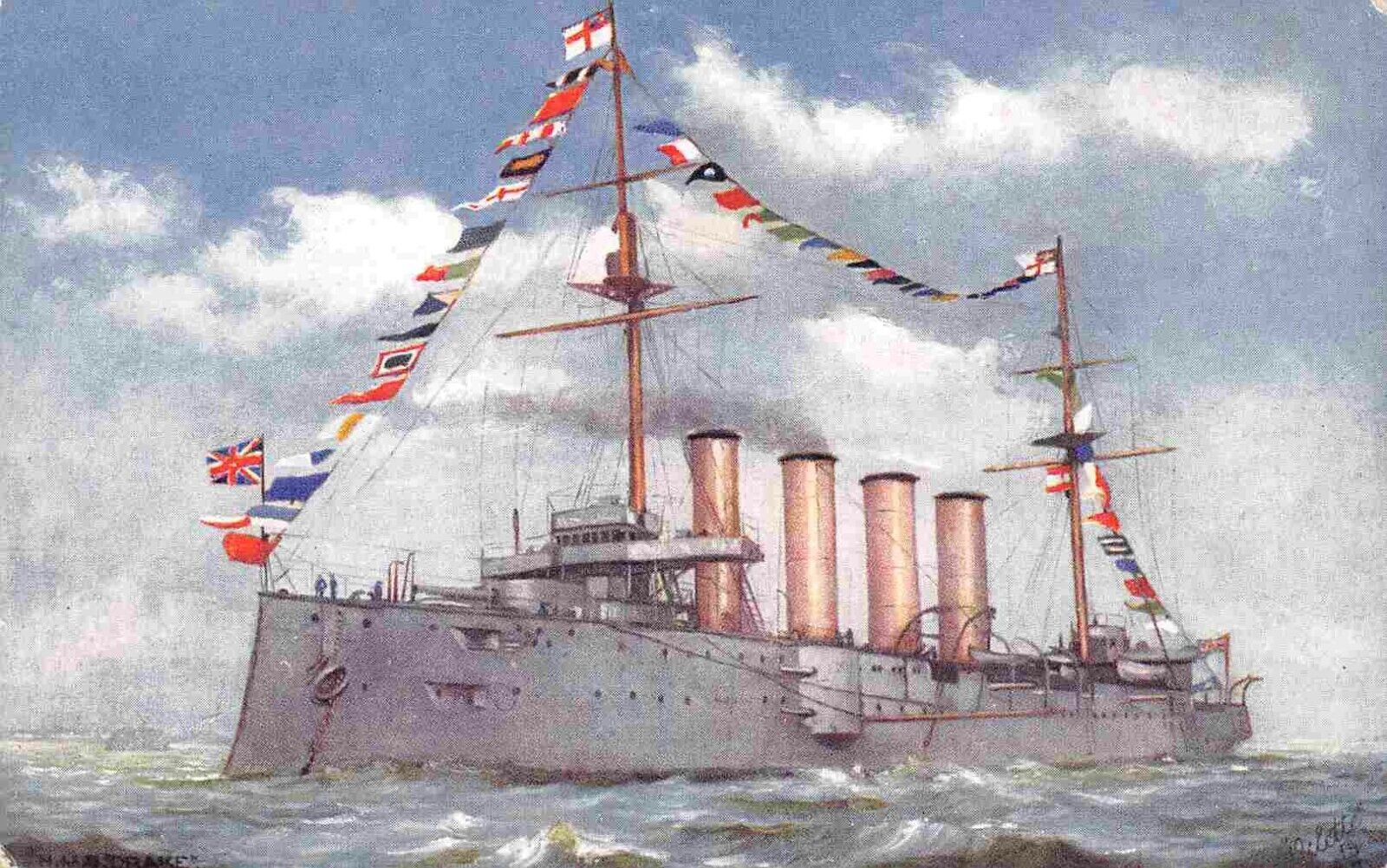 HMS Drake Armoured Cruiser Royal Navy Ship British Tuck postcard ...