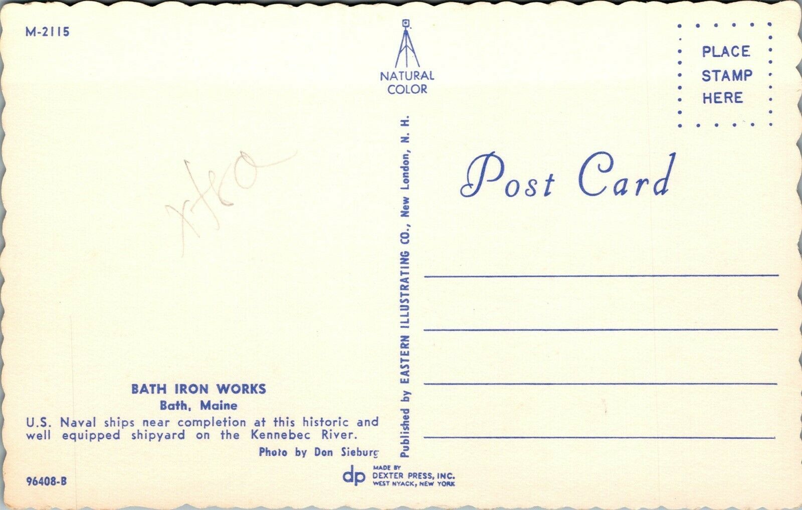 Vtg Bath Maine Iron Works Shipyard US Navy Ships On Kennebec River ...