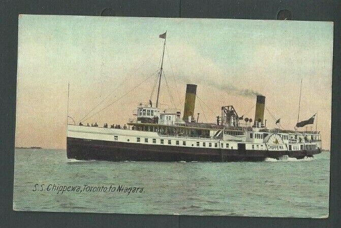 Ca 1908 PPC Canada SS Chippewa Toronto To Niagara Steamer Mint Stains ...