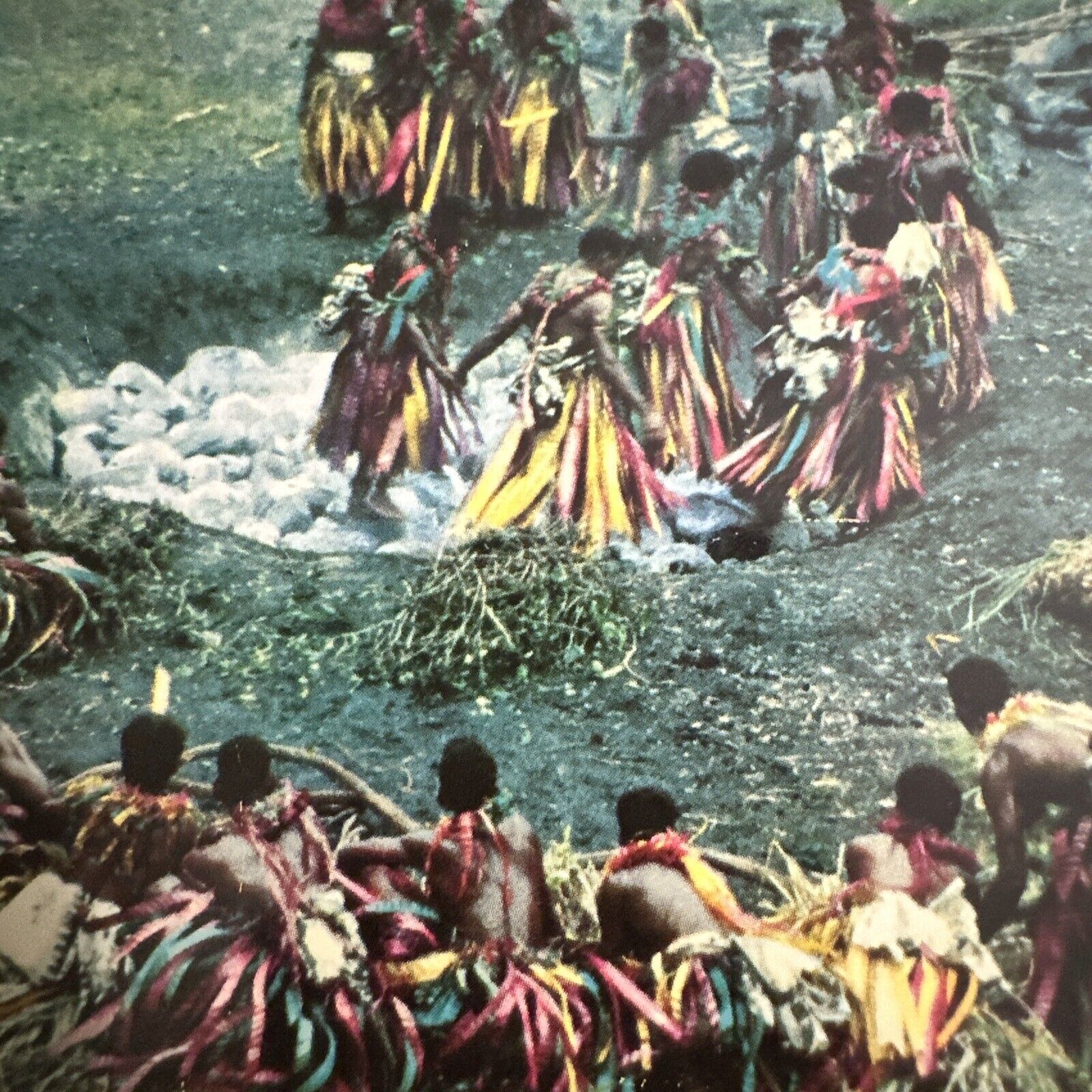 Fijian Firewalking Fiji Men Beqa Charles Stinson POSTCARD Vintage ...
