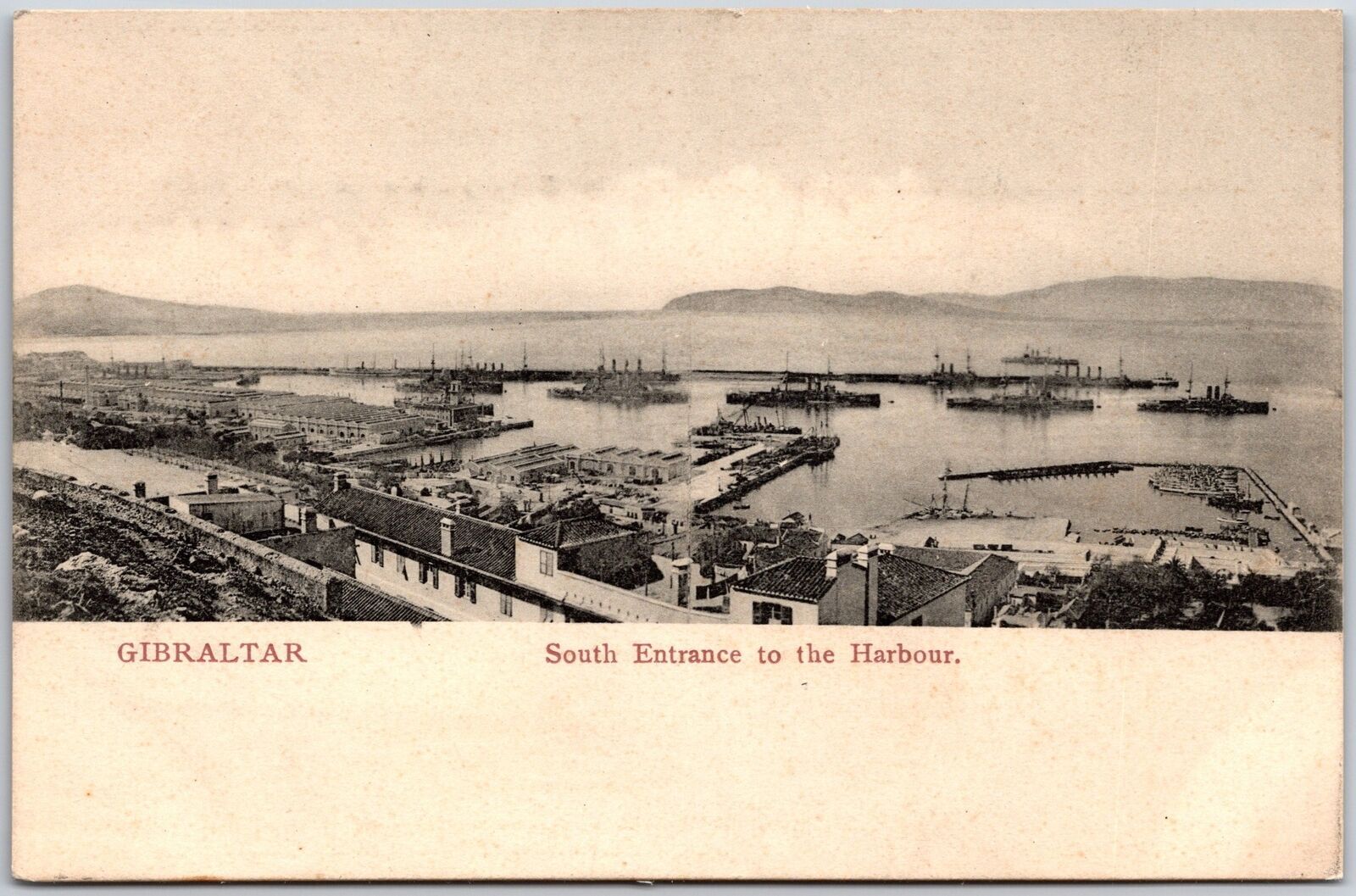 Gibraltar South Entrance To The Harbour Boats and Ships Pier Postcard ...