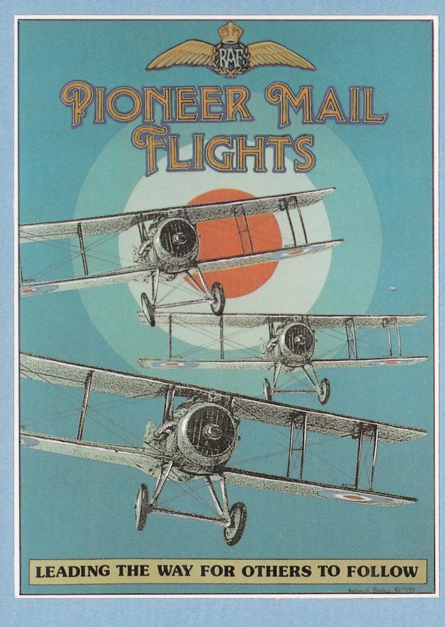 Pioneer Mail Flights Biplanes Vintage Air Transport Poster Postcard ...