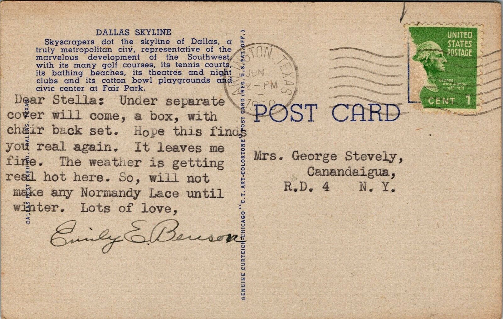 Vtg Dallas TX Skyline from Oak Cliff End of Corinth Street Viaduct ...