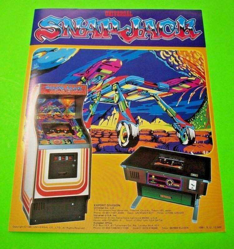 Snap Jack Arcade Flyer Universal Original NOS 1981 Space Age Promo 8.5 ...
