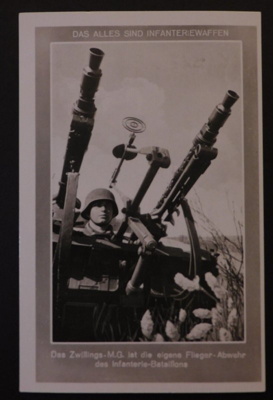 Mint WW2 RPPC Postcard Germany Army Wehrmacht Soldiers Dual AA Heavy ...
