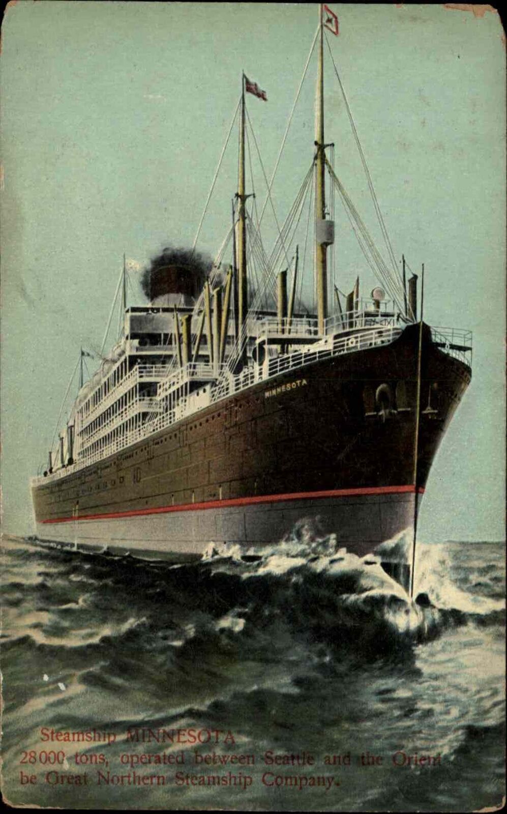 Antique Postcard Steamship Minnesota STEAMER SHIP Great Northern ...