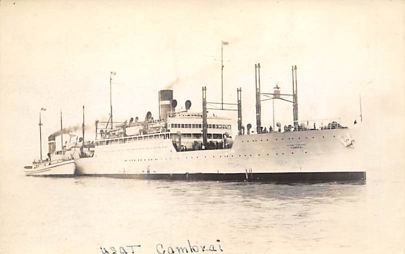 USAT Cambrai USA Army Transport, Real Photo Military Battle Ship Ship ...