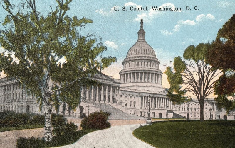Vintage Postcard 1910's The U.S. Capitol Washington DC W.B. Garrison ...