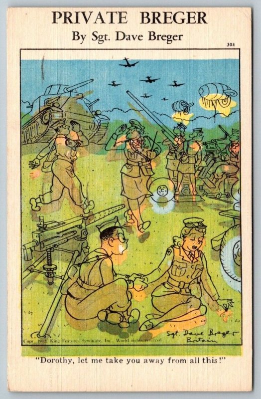 WW2 Camp Pickett 1943 US Army Humor Comic Card Private Breger Postcard ...