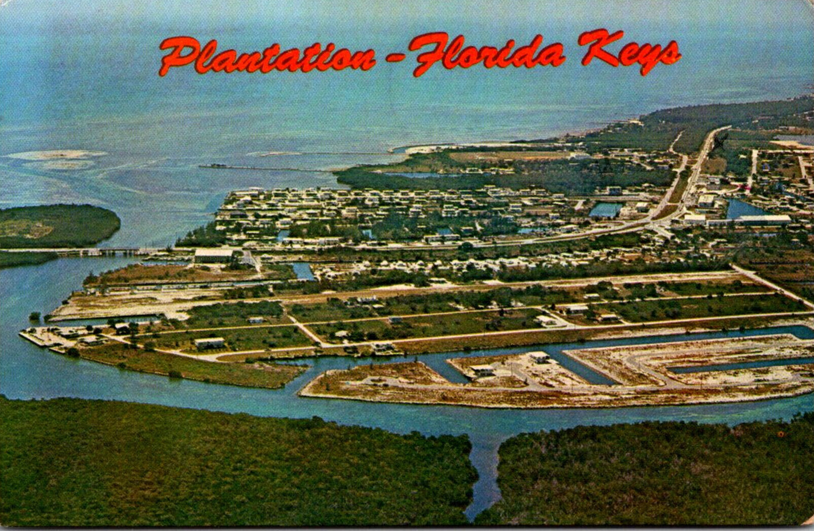 Florida Keys Aerial View Of Plantation Key Looking South From Tavernier ...