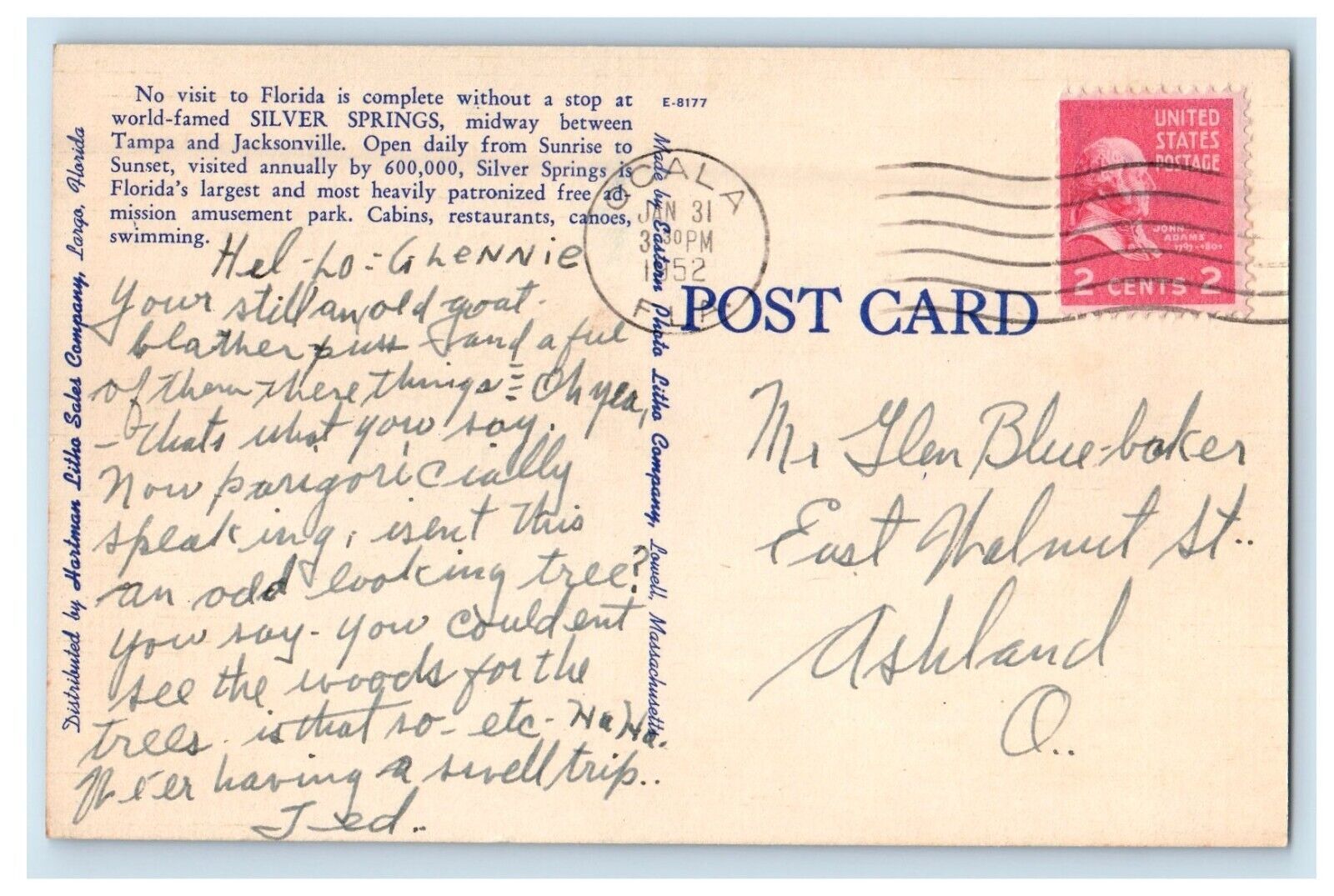 1952 The Honeymoon Lucky Tree Florida's Famed Silver Springs Sexy Girl ...