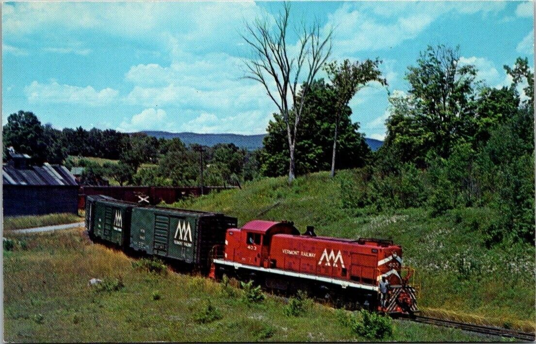 Vintage Railroad Train Locomotive Postcard - Vermont Railway | United ...