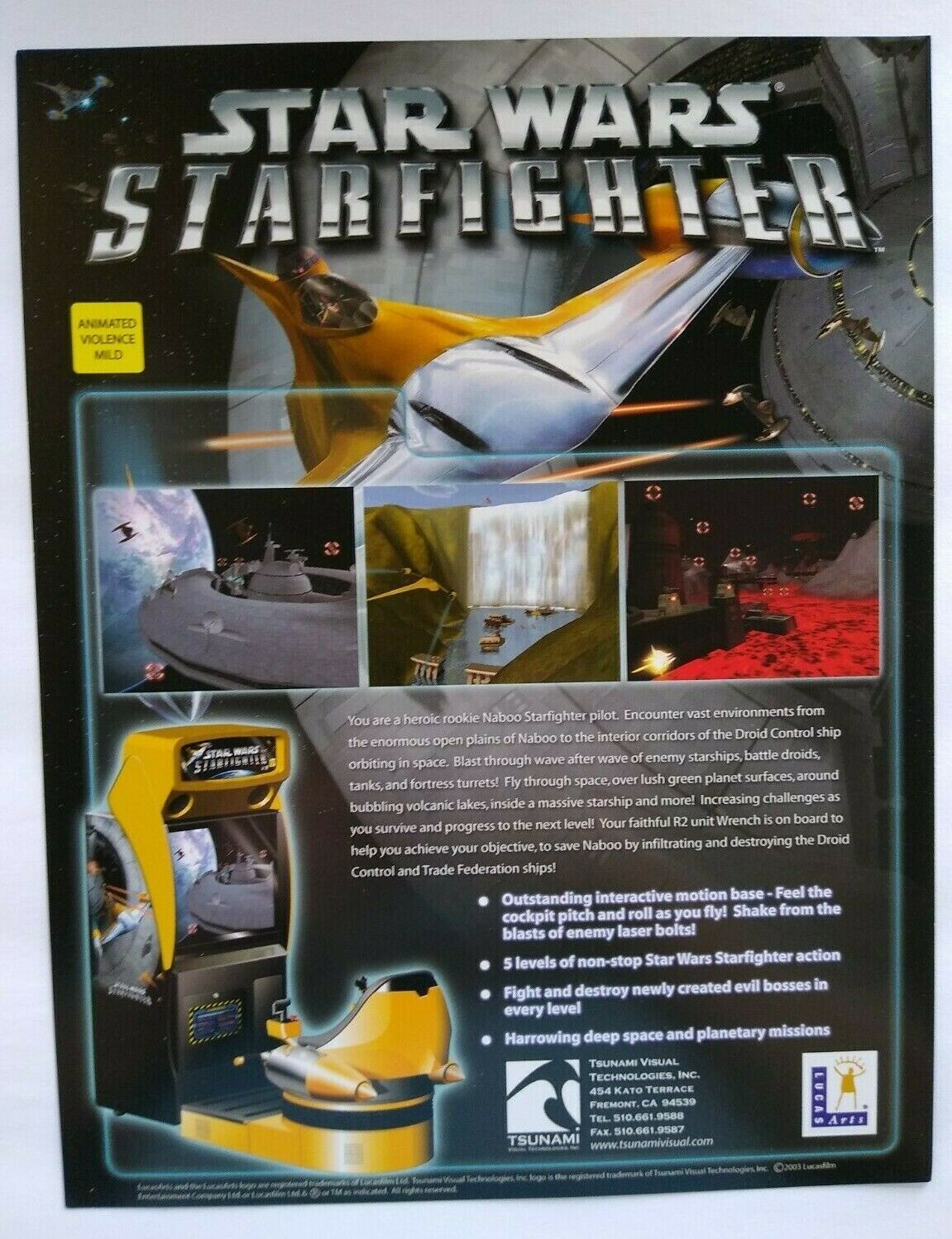 Star Wars Starfighter Arcade FLYER Original Vintage Retro Art Science ...