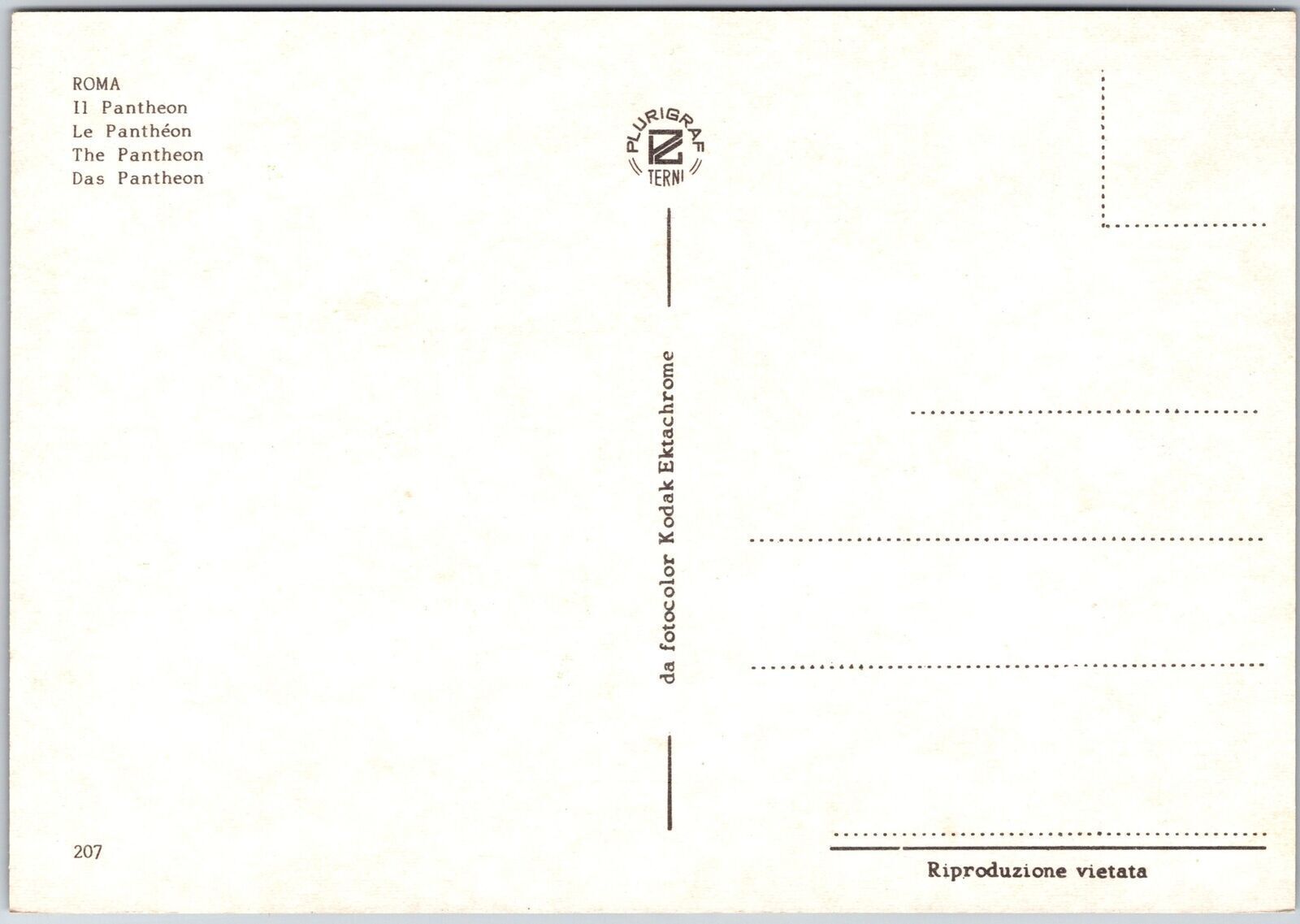 Roma The Pantheon Rome Italy Ancient Roman Building Postcard | Europe ...