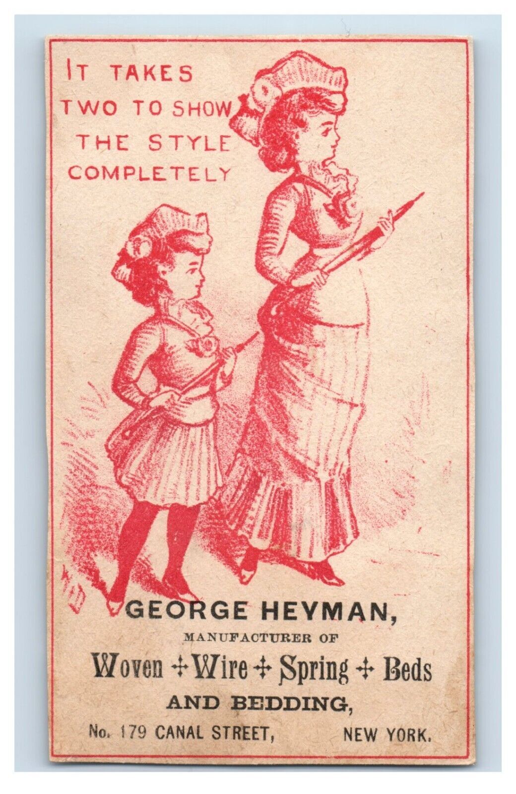 1870s-80s George Heyman Mfg. Woven Wire Spring Beds Mother & Daughter ...