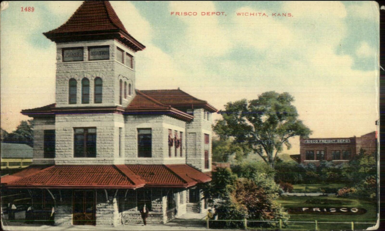Wichita KS Frisco RR Train Depot Station c1910 Postcard | United States ...
