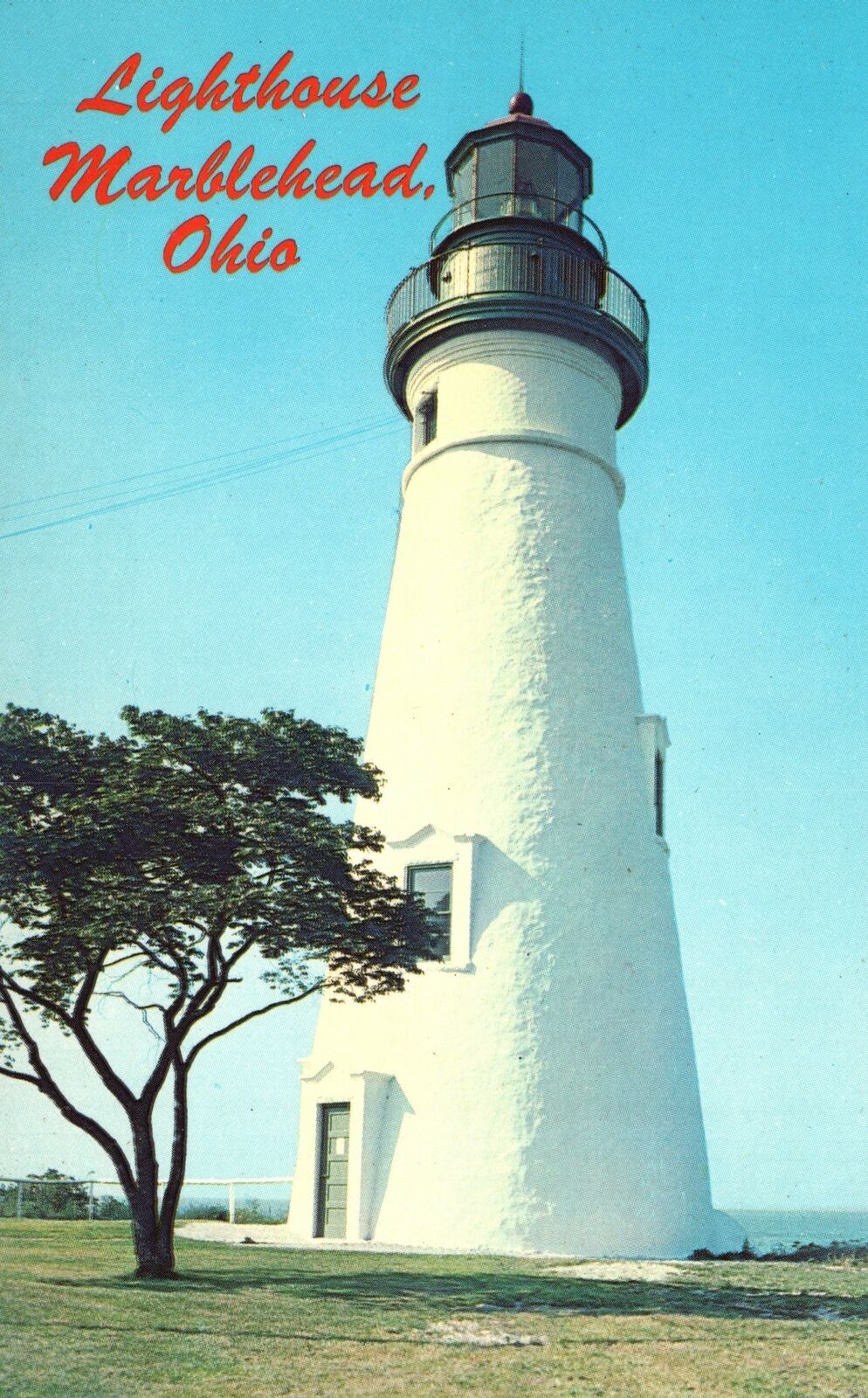 Vintage Postcard White Lighthouse Great Beacon Marblehead Ohio ...