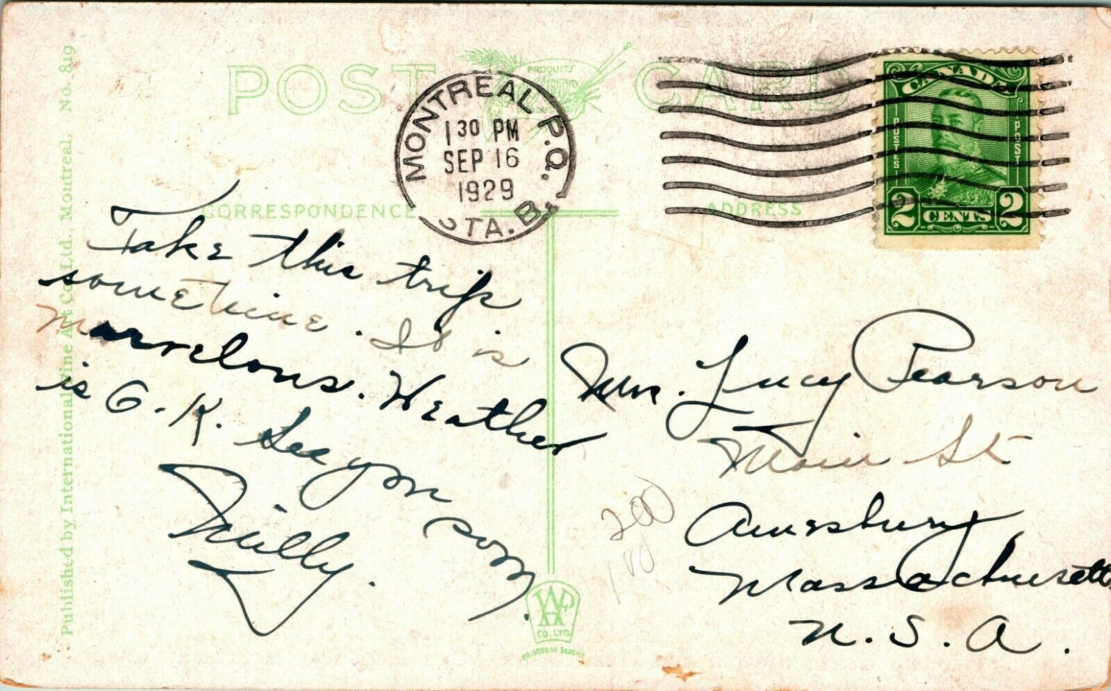 Windsor Station Canadian Pacific Railways Montreal Quebec Canada 1929 ...