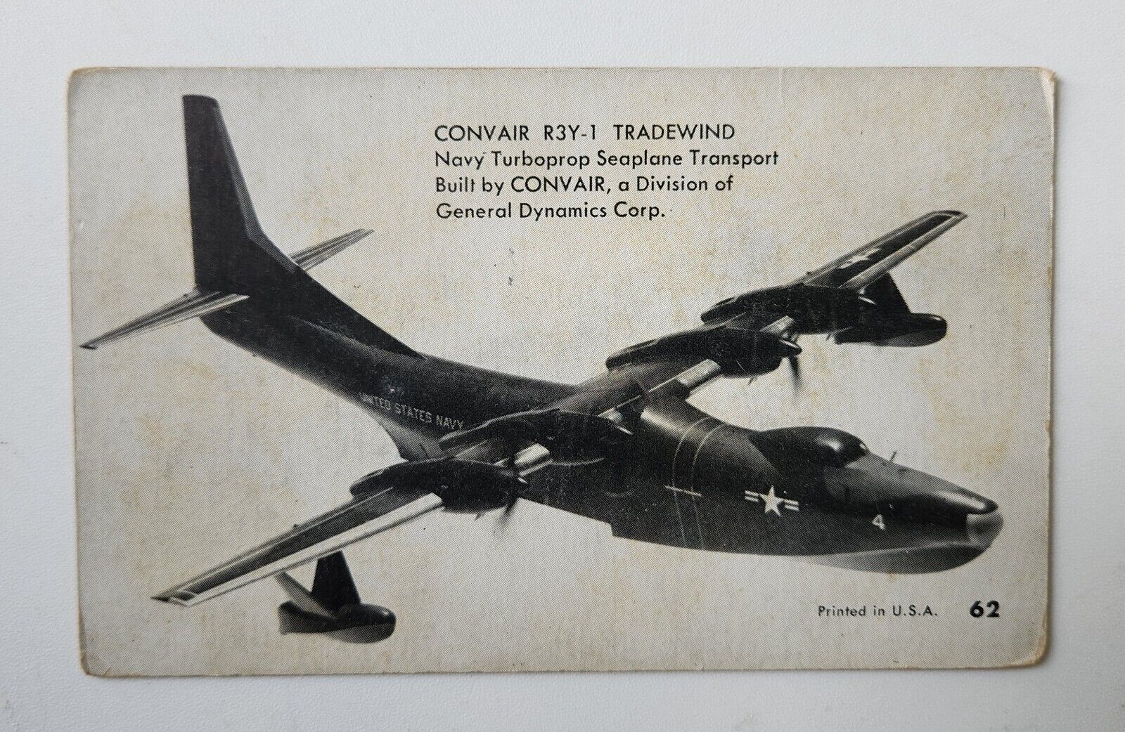 Seaplane Navy Convair R3Y-1 Tradewind Fighting Machines Arcade Card ...