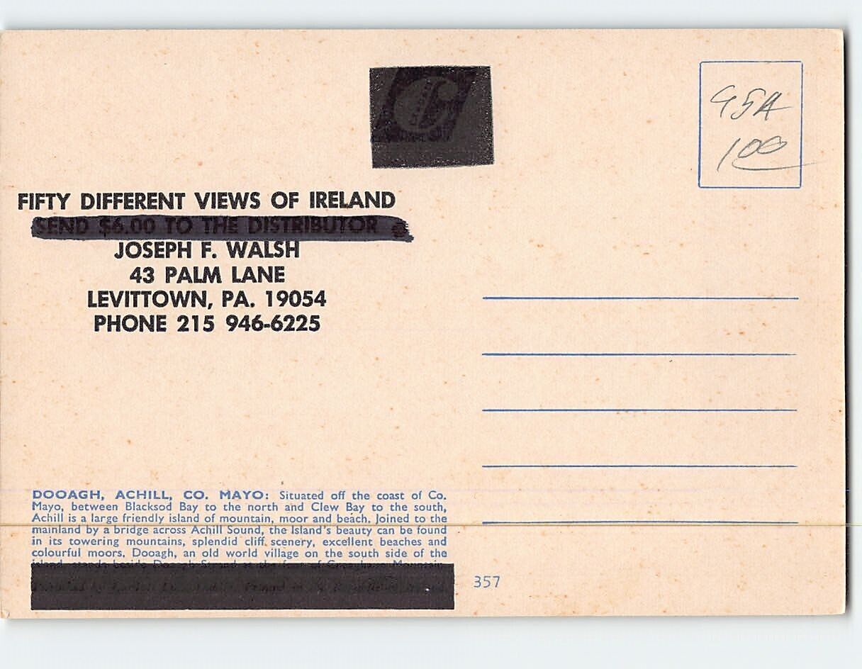 Postcard Dooagh Village and Bay, and Croaghaun Mountain, Achill Island ...