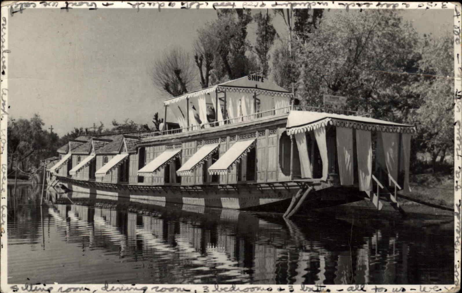 Srinigar Kashmir Houseboat SNIPE Ship c1950 Real Photo Postcard | Other ...