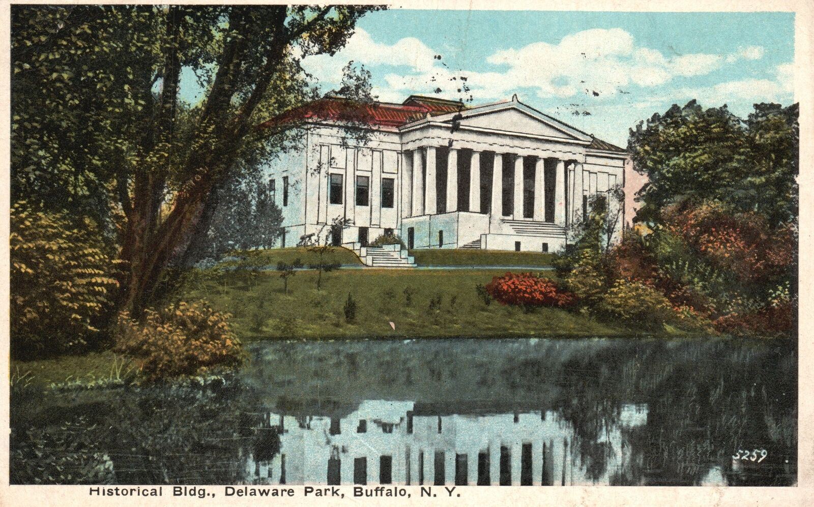 Vintage Postcard 1916 Historical Building Delaware Park Buffalo New ...