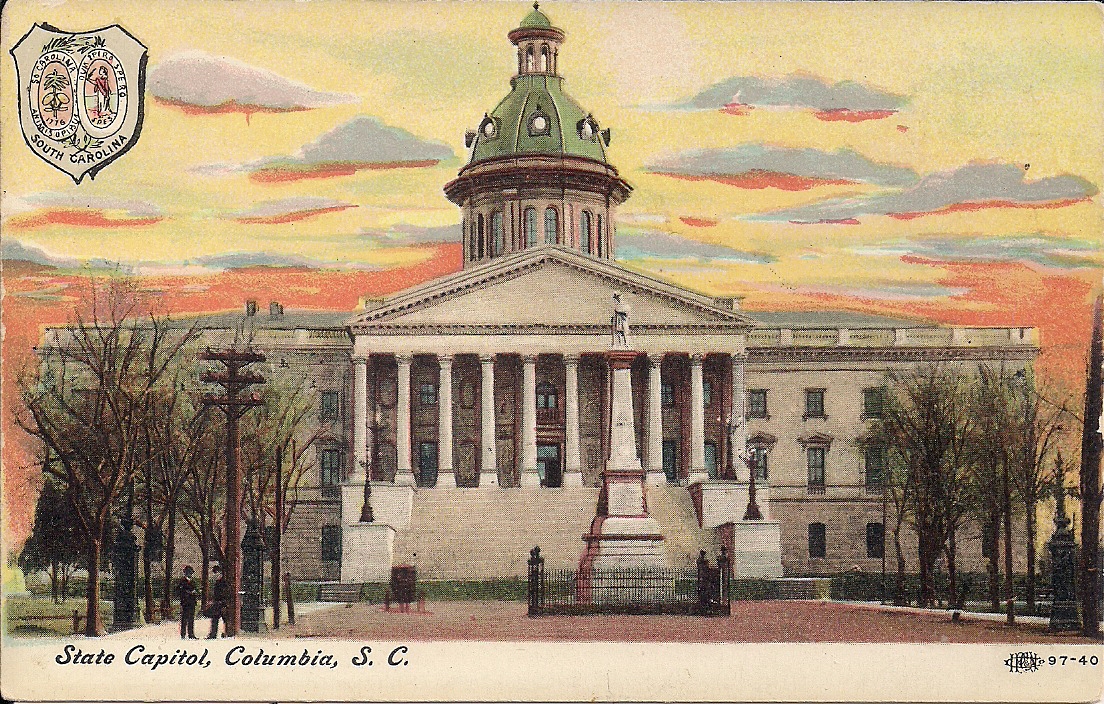 Columbia SC, State Capitol, Confederate Monument, 1910's, Civil War ...