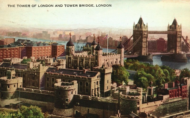 Vintage Postcard 1957 The Tower of London and Tower Bridge England UK ...