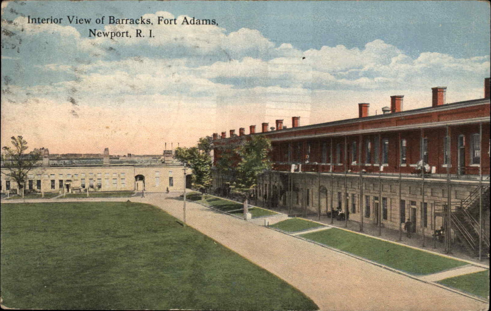 Newport Rhode Island RI Fort Adams Barracks Interior View c1900s-20s ...