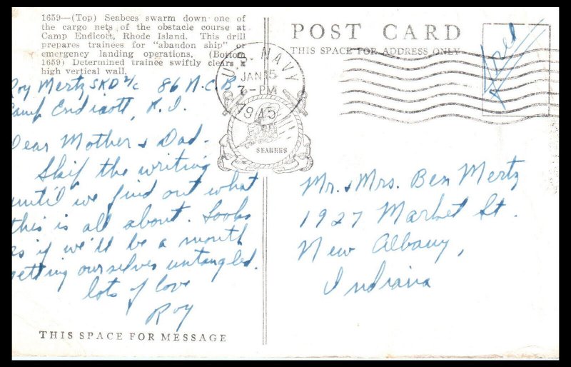 1940s WW2 Obstacle Course U.S. Navy Camp Endicott RI Postcard | United ...