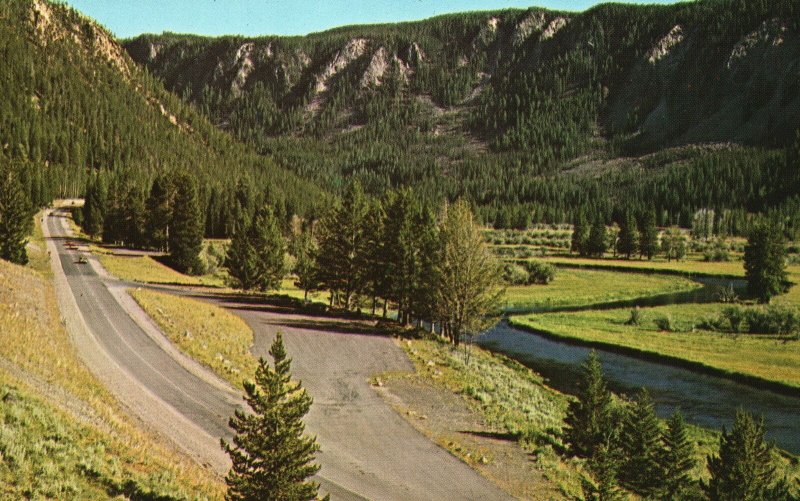 Postcard Madison River Canyon Yellowstone Park Trail For Wild Animals ...