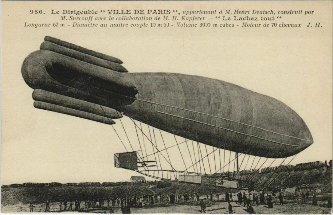 PC Dirigeable Ville DE Paris Zeppelin Balloon Aviation (A19089 ...