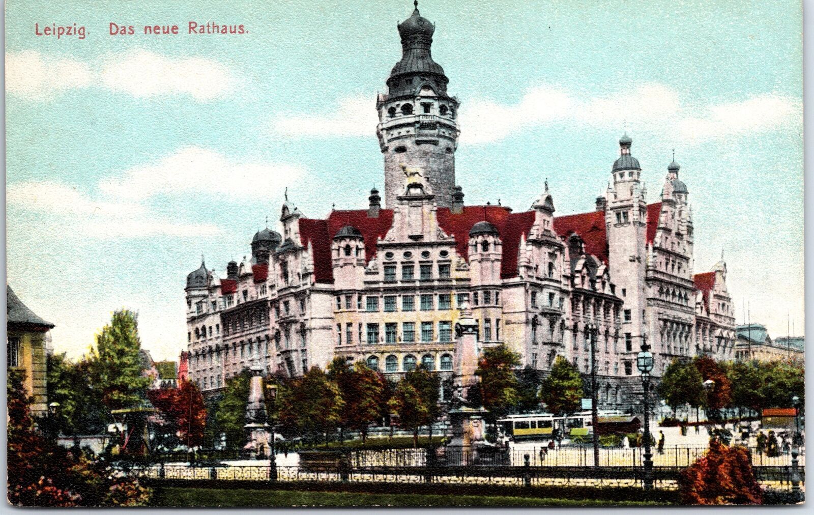 Vintage Postcard View of the New City Hall at Leipzig Germany C. 1905 ...