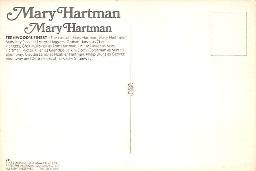 The Cast of Mary Hartman View Back Image | Topics - Other, Postcard ...