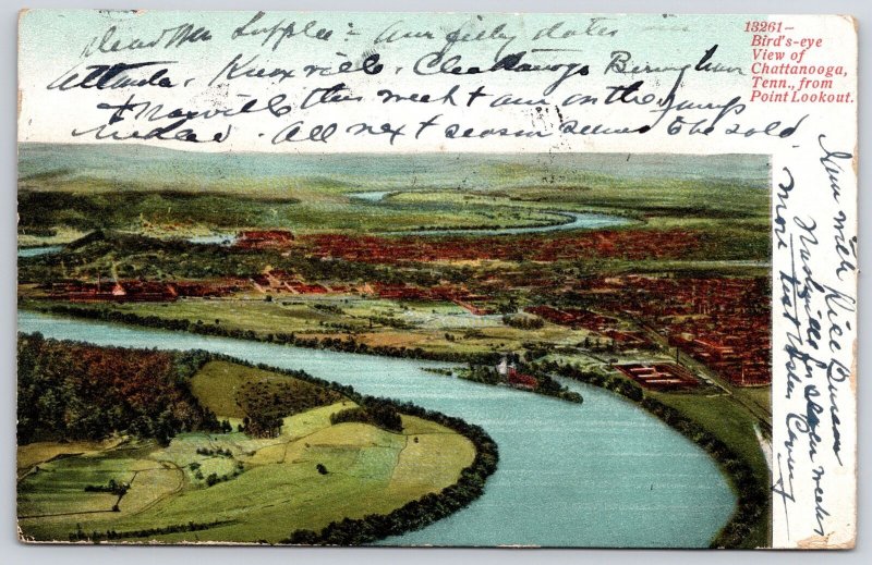 1908 Chattanooga Tennessee From Point Lookout Bird's Eye View Posted ...